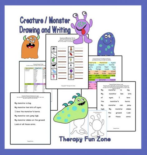 Creature / Monster Drawing and Writing - Therapy Fun Zone