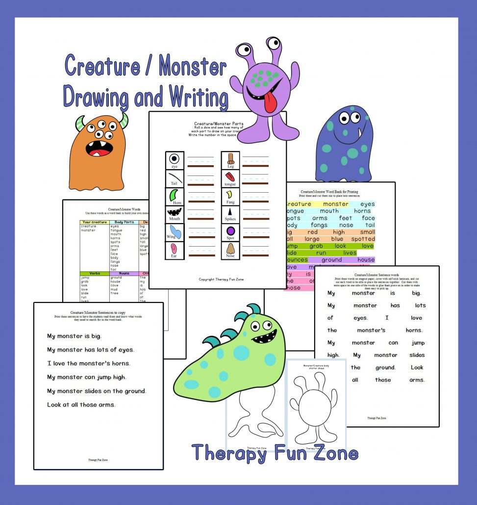 Creature / Monster Writing - Therapy Fun Zone