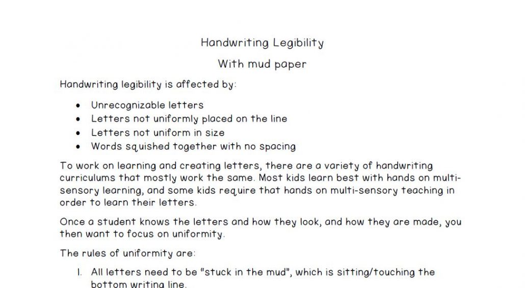 class program for writing legibility – Therapy Fun Zone Community